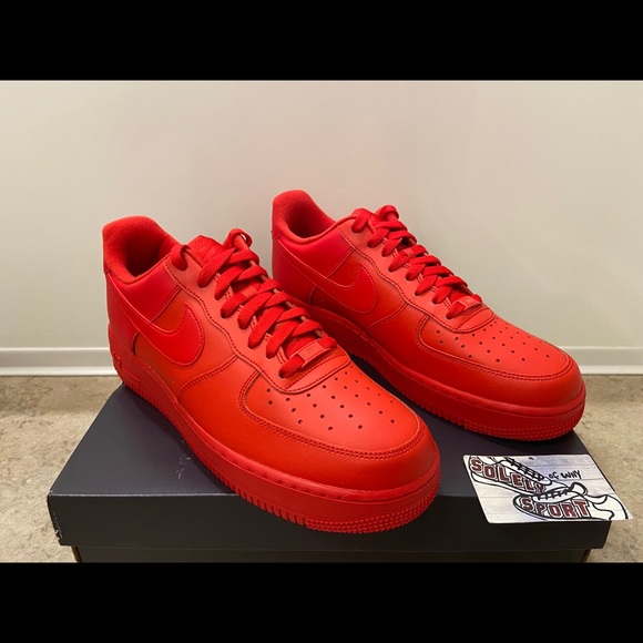 Nike | Shoes | New Nike Air Force Af1 Leather Red Mens | Poshmark